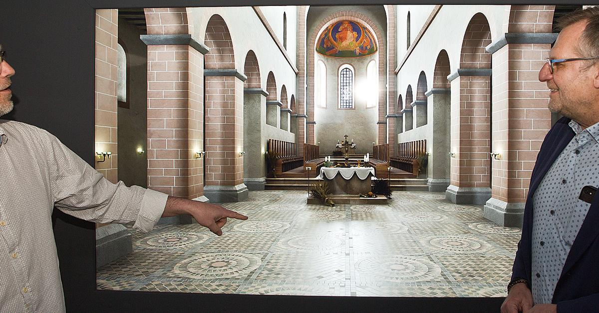 Visualisierung des Binger Hildegard-Klosters vor dem Start